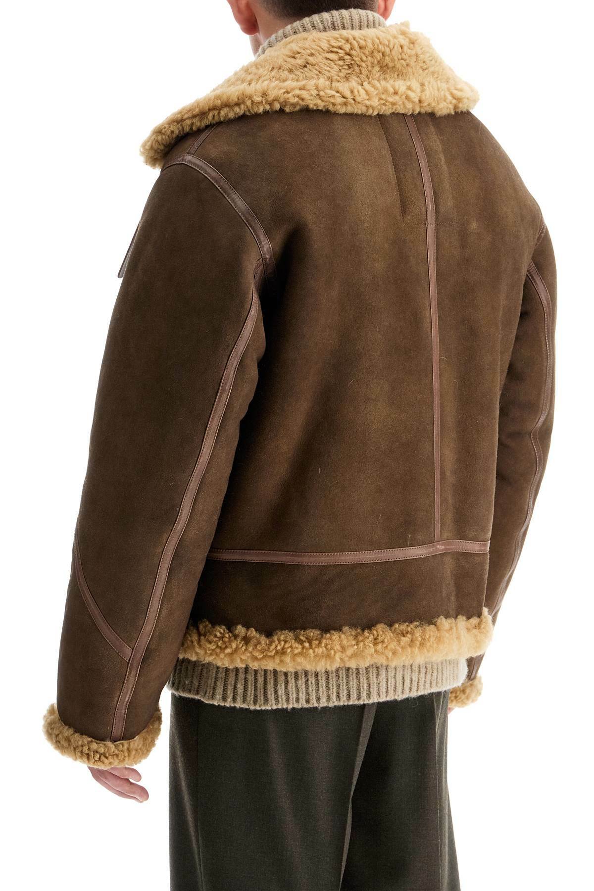 BURBERRY shearling aviator jacket for Brown Burberry