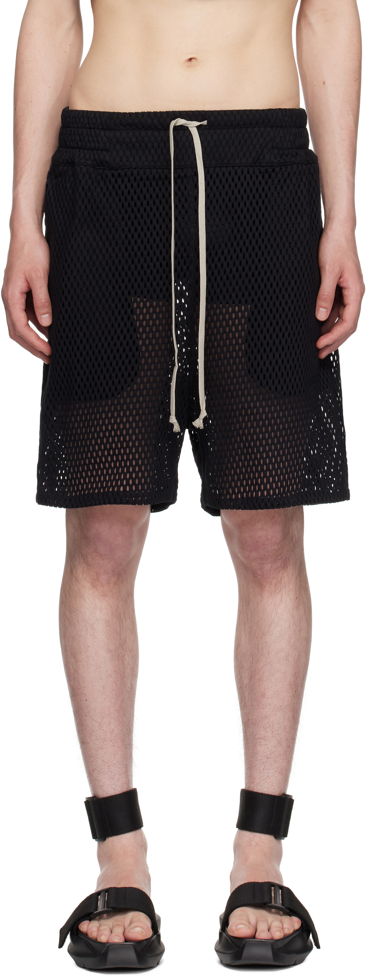 Rick Owens Black Champion Edition Mesh Shorts Rick Owens