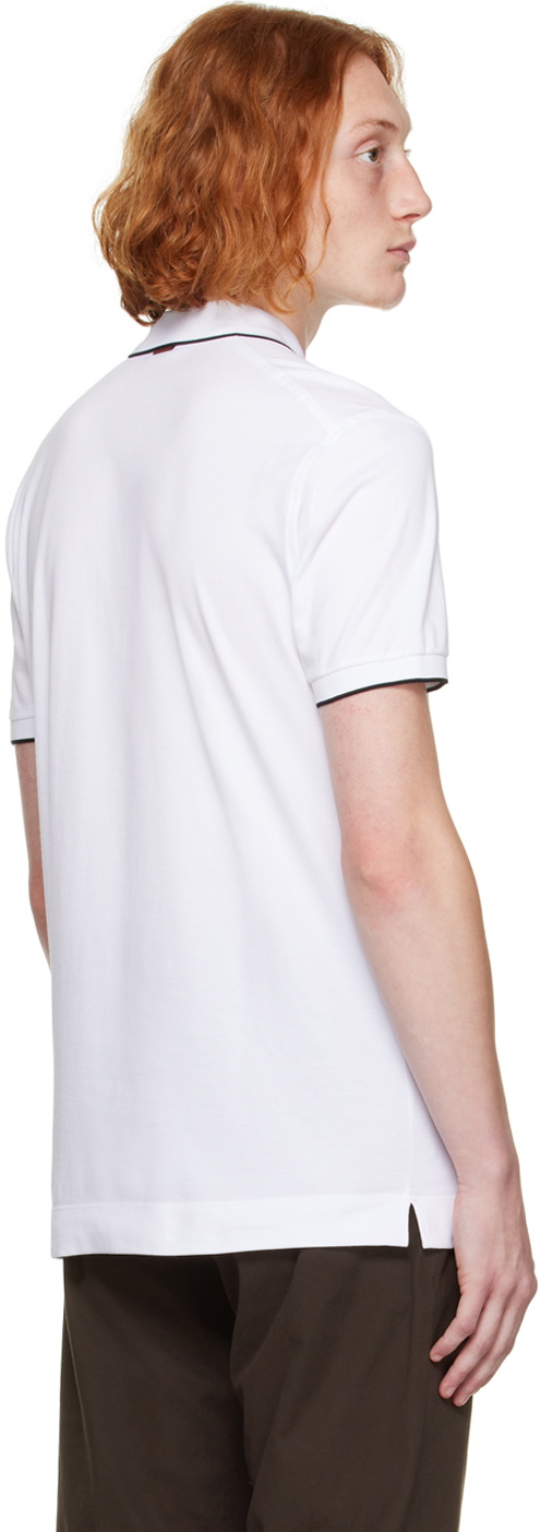 ZEGNA White Embroidered Polo Zegna