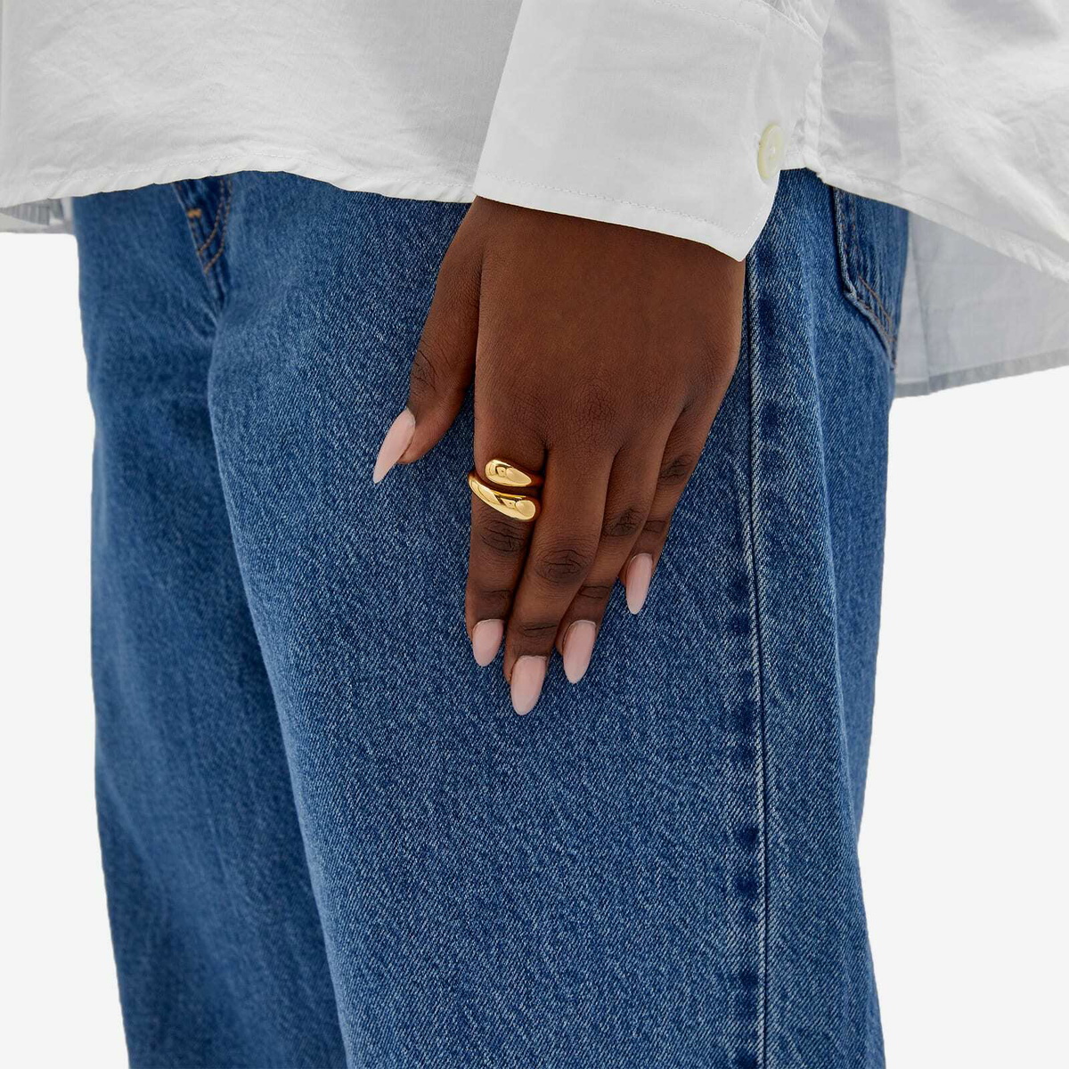 Missoma Women's Savi Sculptural Crossover Ring in Gold Missoma