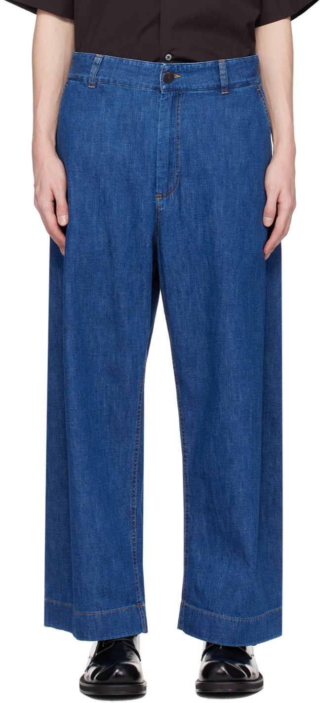 Studio Nicholson Indigo Four-Pocket Jeans Studio Nicholson