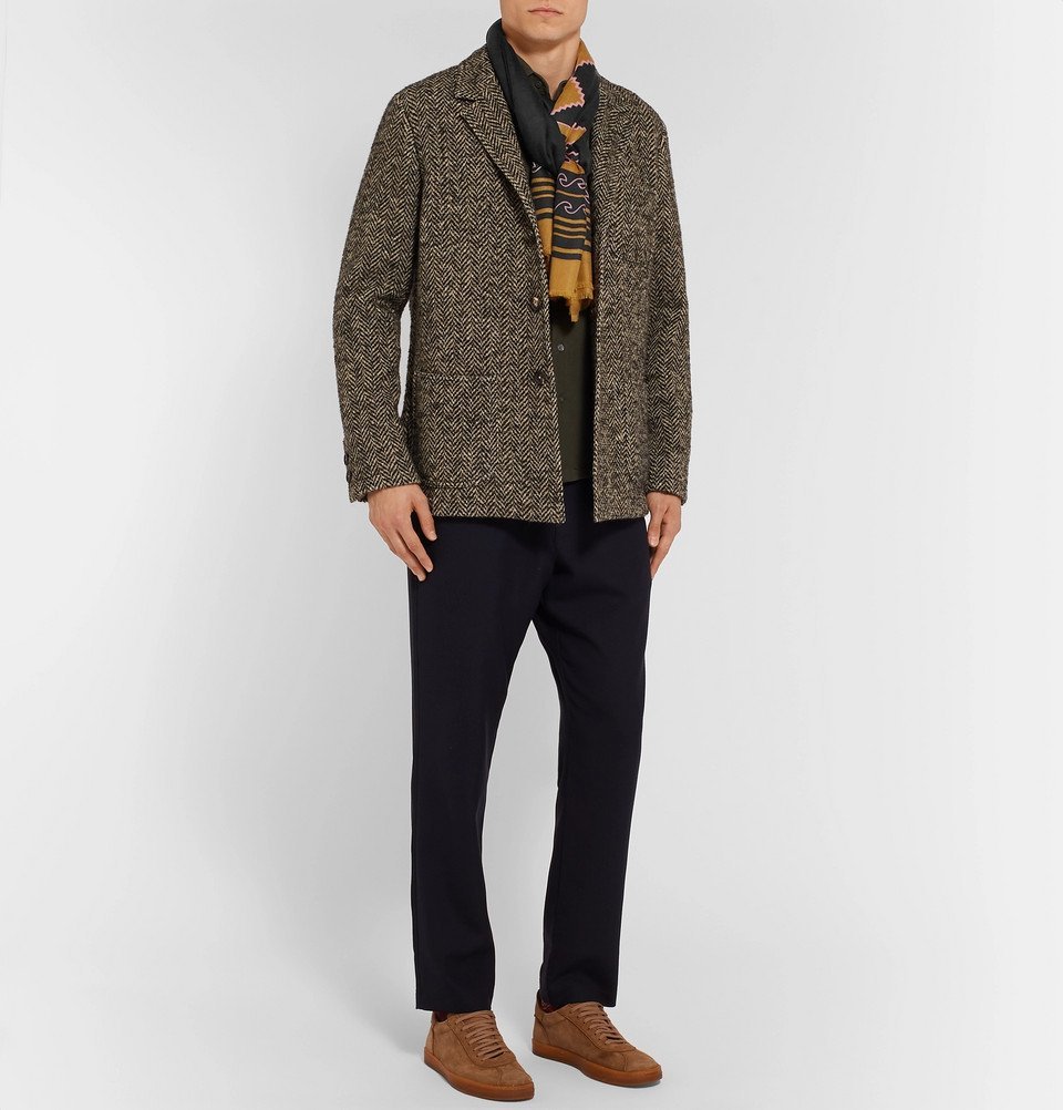 Rubinacci - Printed Cashmere Scarf - Men - Black Rubinacci