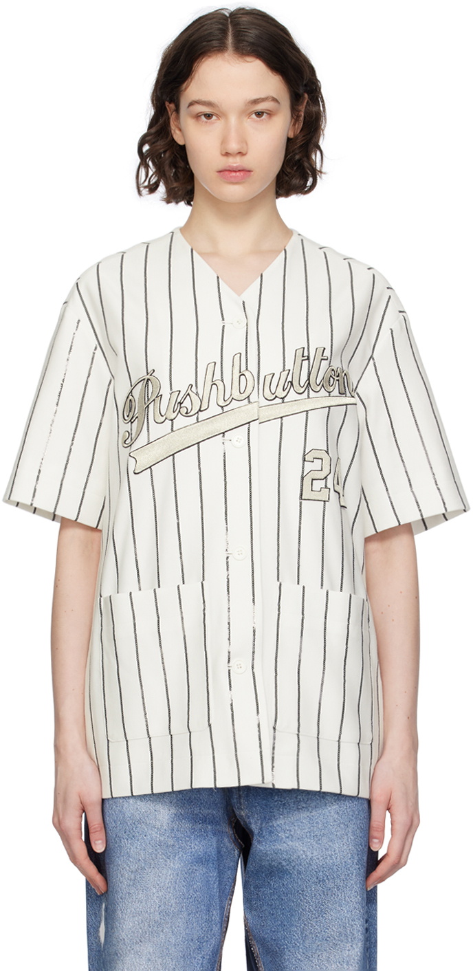 Pushbutton White Striped Shirt Pushbutton