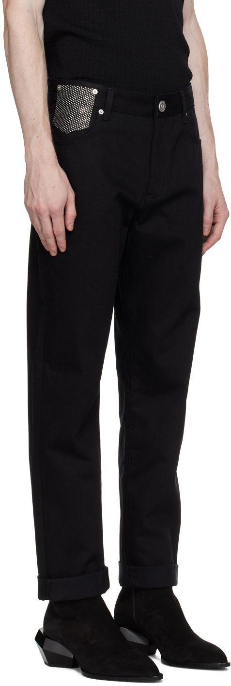 Balmain Black Rhinestone Jeans Balmain