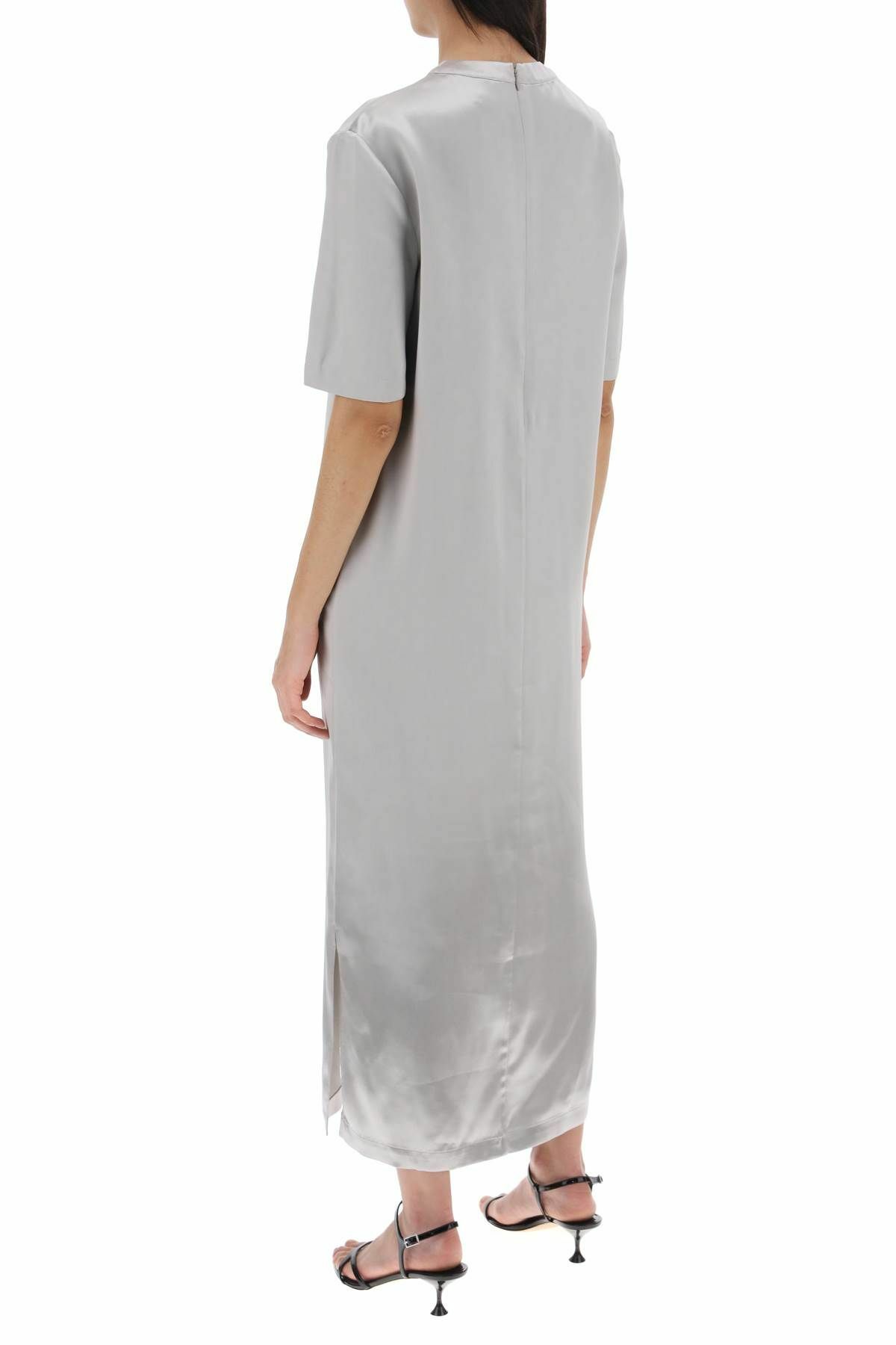 LOULOU STUDIO "silk maxi dress tuga Grey Loulou Studio
