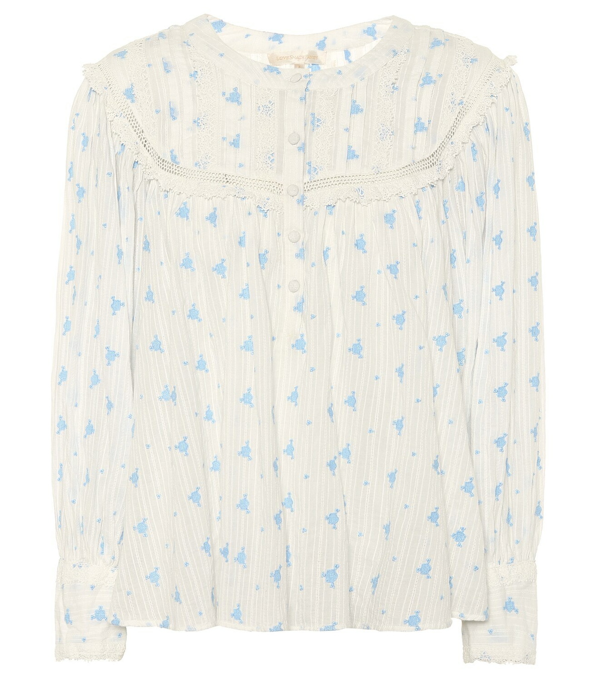Loveshackfancy Dionne Floral Cotton Blouse Loveshackfancy