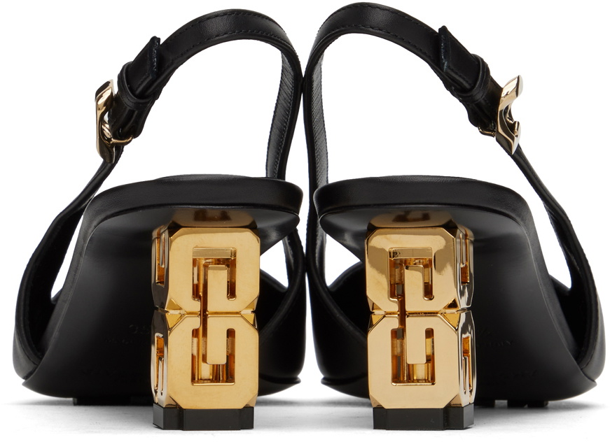 Givenchy Black G Cube Slingback Heels Givenchy