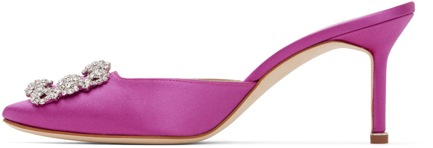 Manolo Blahnik Purple Hangisimu Mules Manolo Blahnik