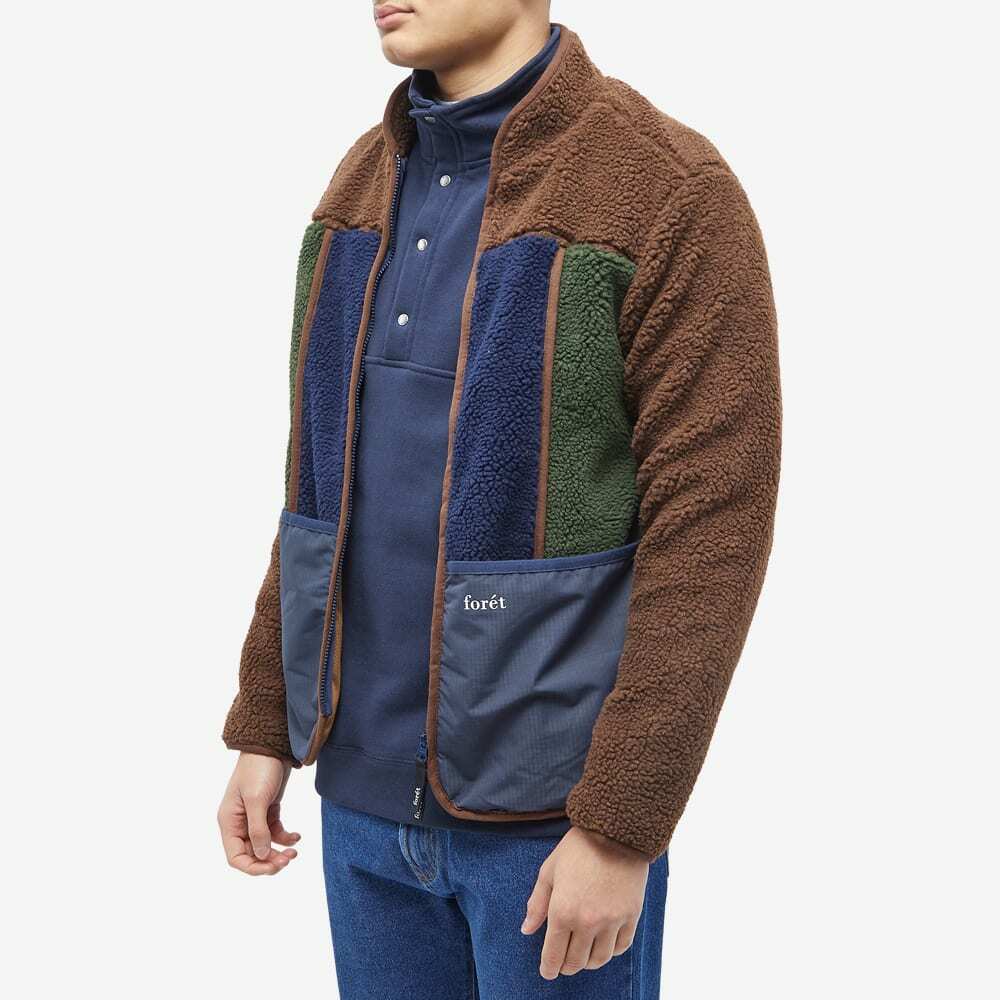 Foret Men's Mountain Fleece Jacket in Brown Block Foret