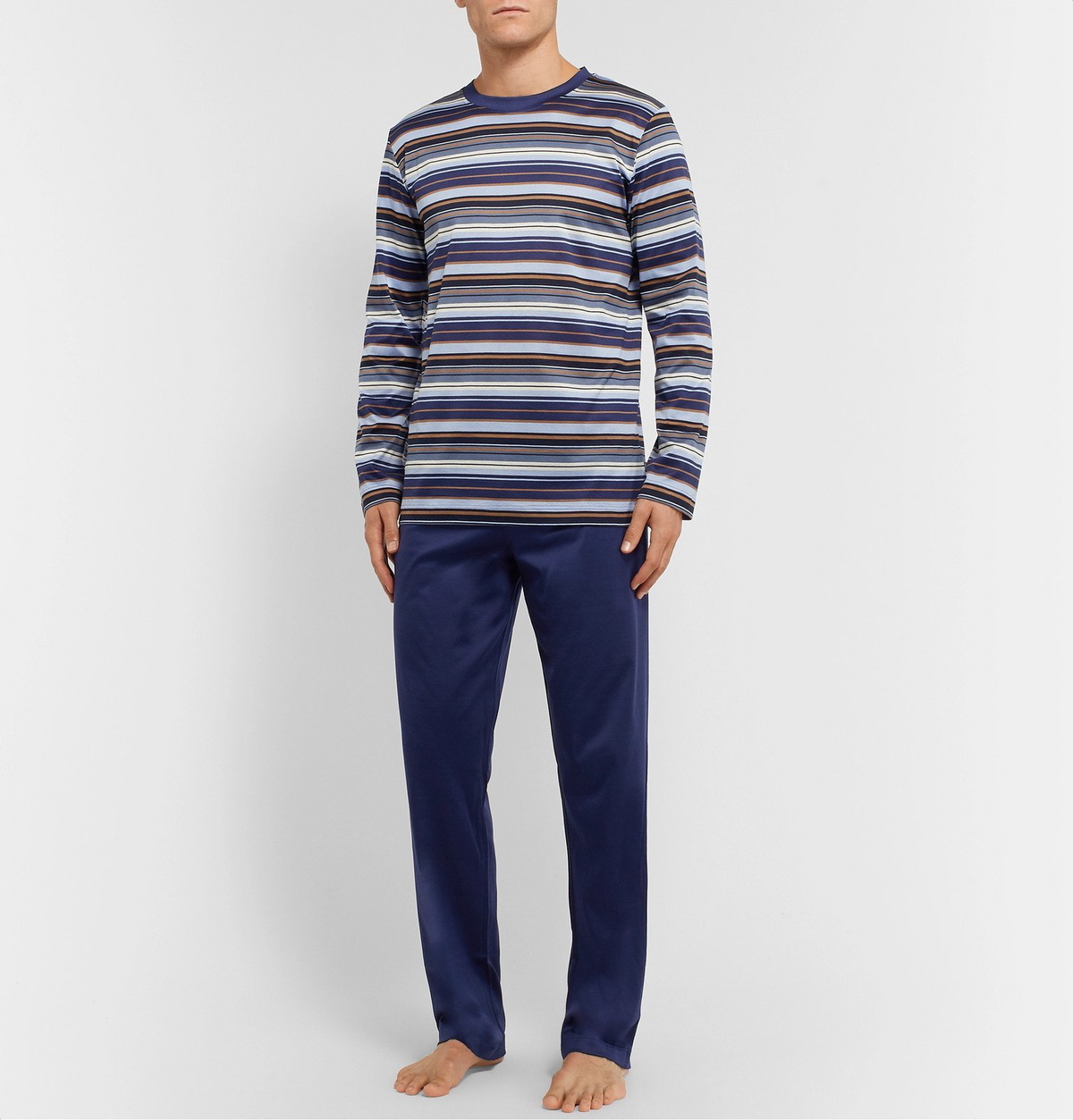 Zimmerli - Striped Cotton-Jersey Pyjama Set - Blue Zimmerli