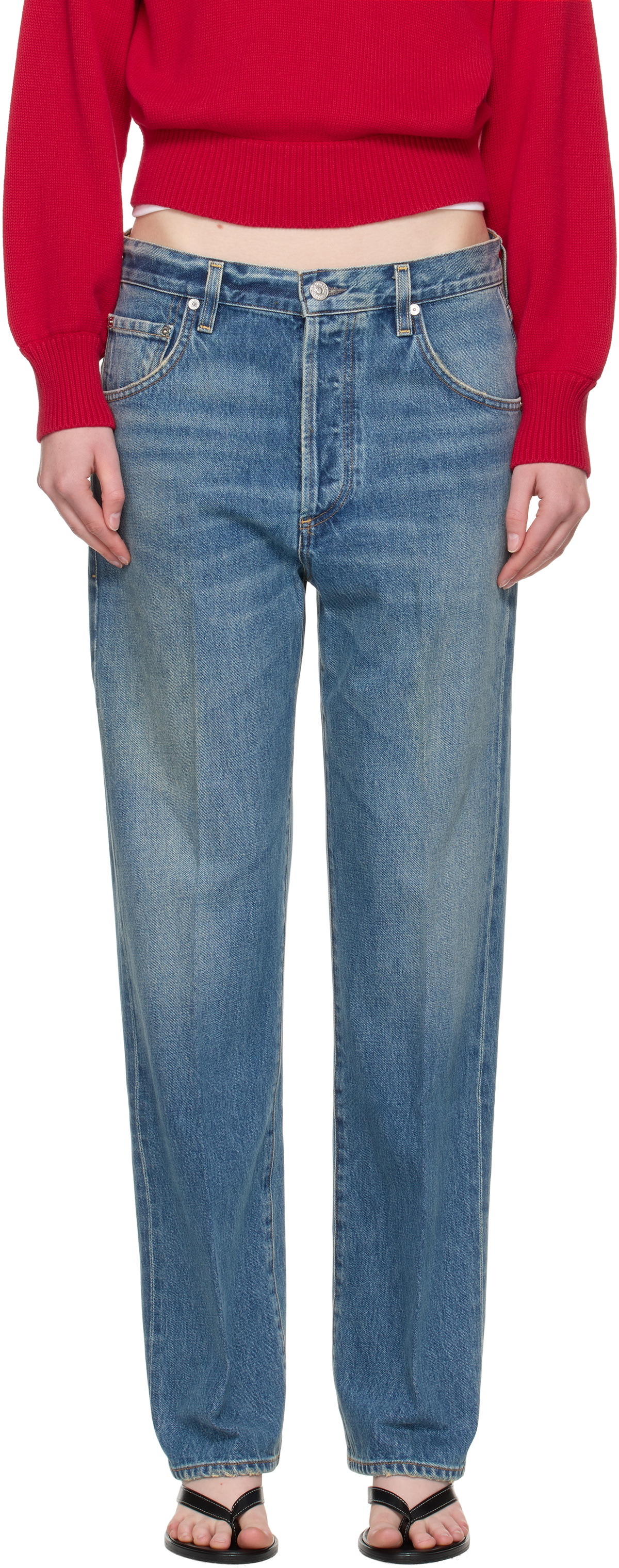 Citizens of Humanity Blue Straight Leg Baretta Jeans Citizens of Humanity