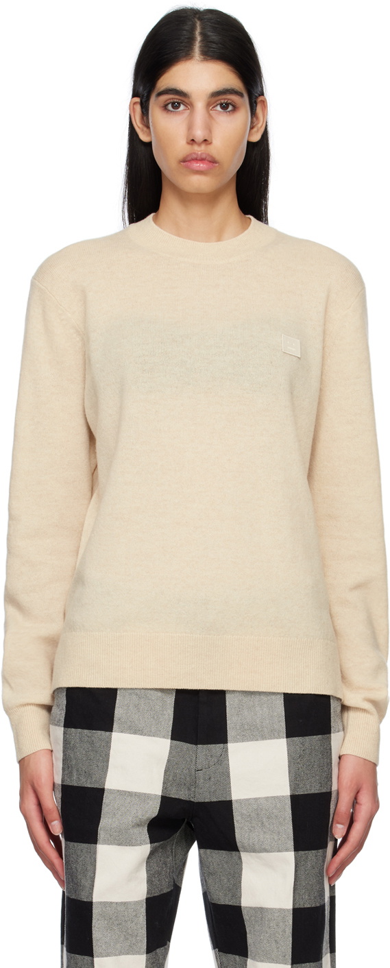 Acne Studios Beige Patch Sweater Acne Studios