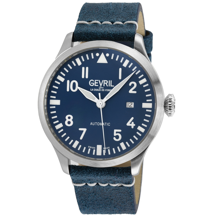 Gevril Vaughn Automatic Blue Dial Mens Watch 43503 Gevril