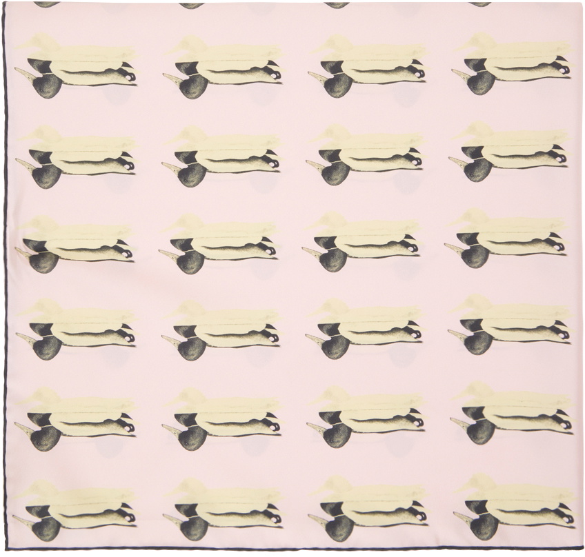 Burberry Pink Duck Silk Scarf Burberry