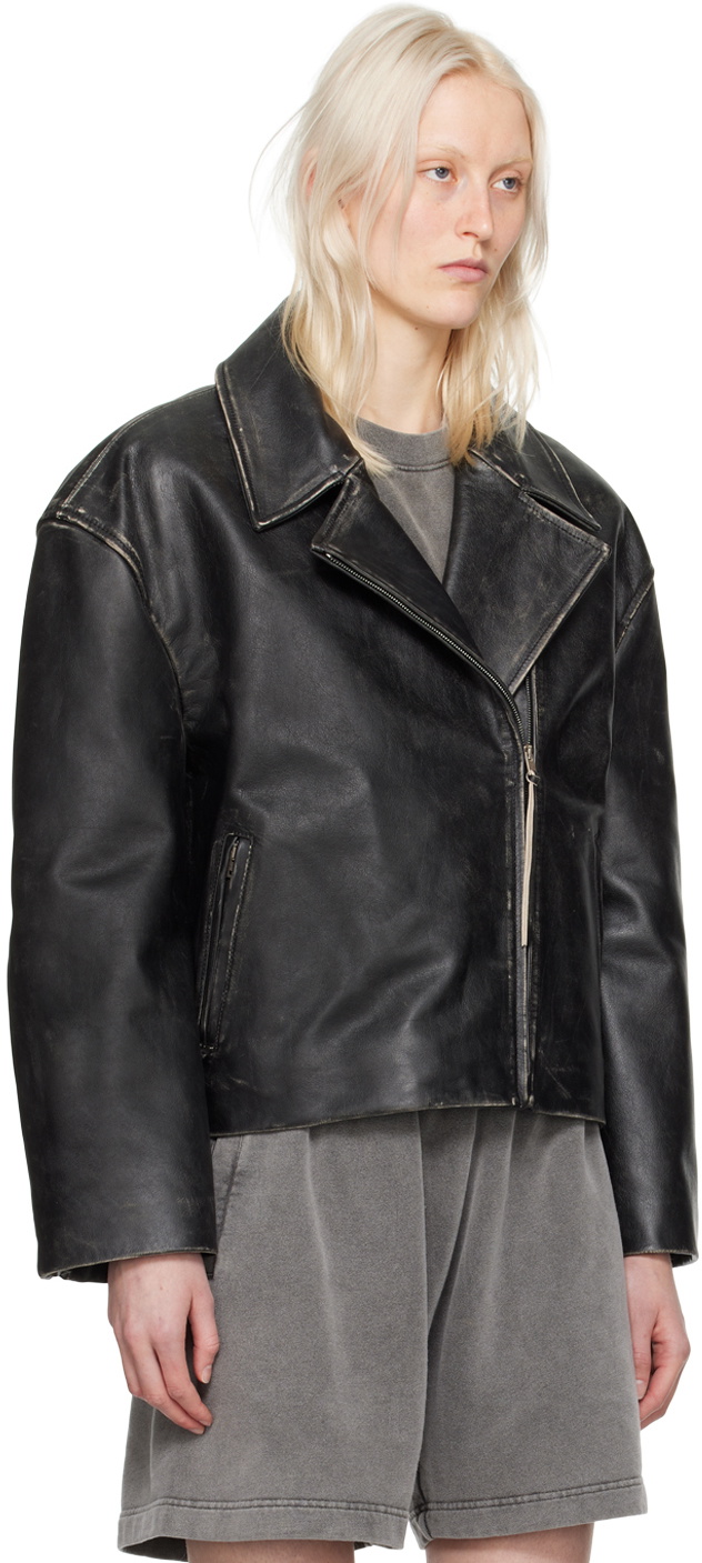 Acne Studios Black Padded Leather Jacket Acne Studios