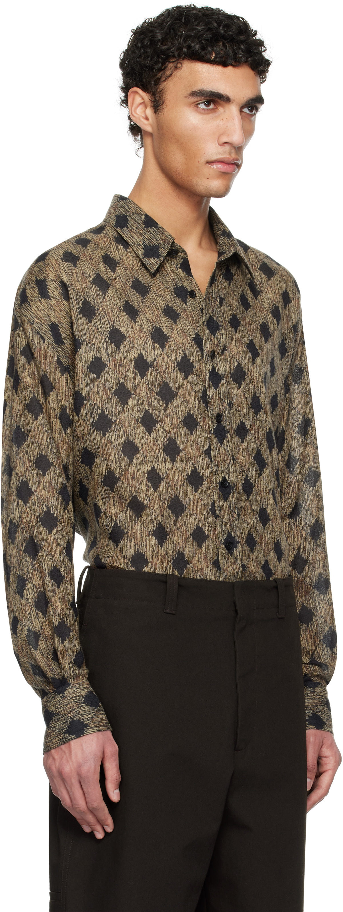 RECTO Brown & Black 80s French Printing Daddy Shirt Recto