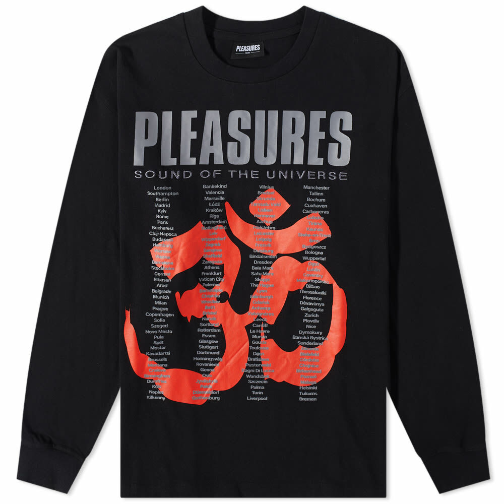 Pleasures Men's Long Sleeve Universe T-Shirt in Black PLEASURES