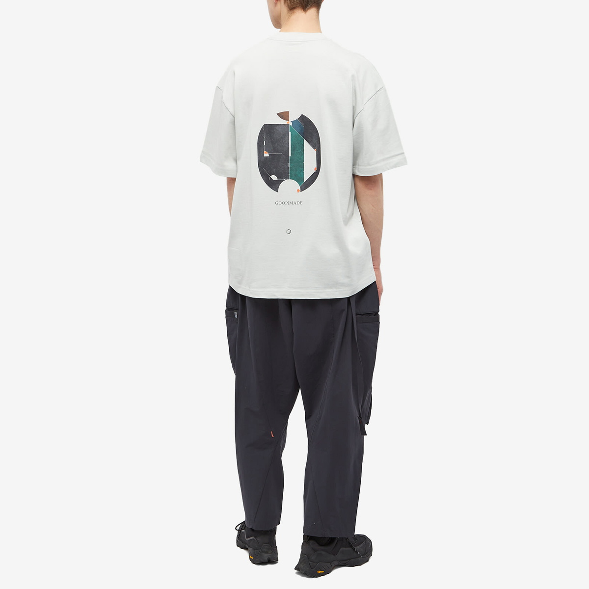 GOOPiMADE Men's R30-TG Geometry Graphic T-Shirt in Ash White GOOPiMADE