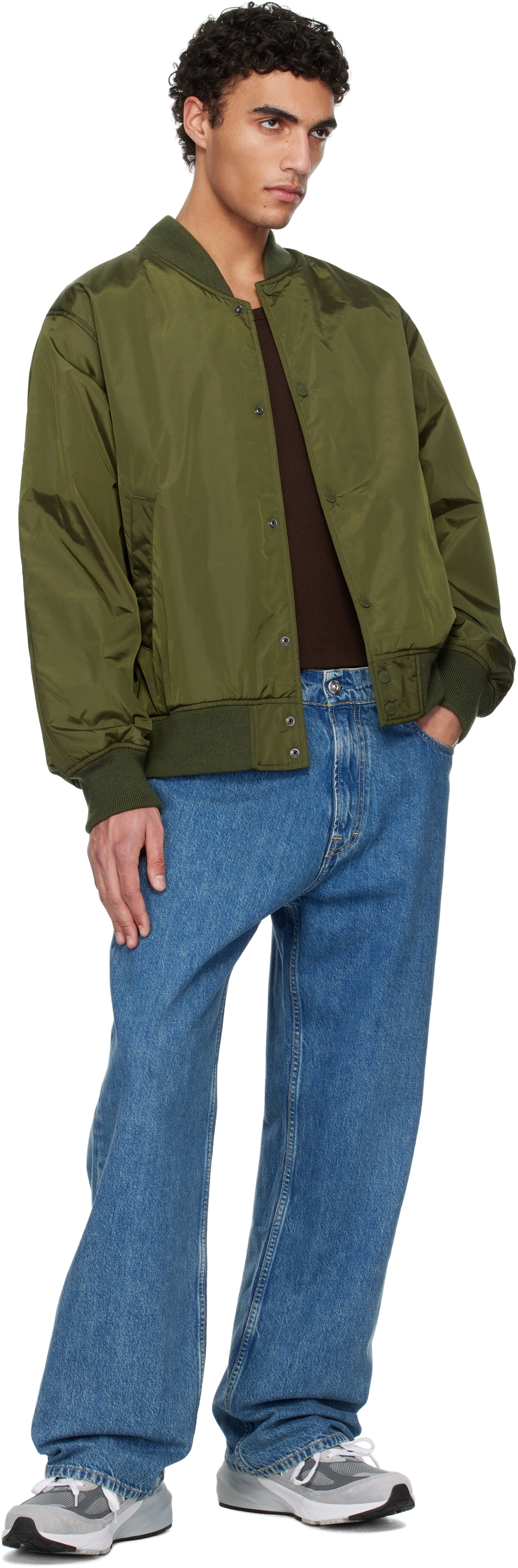 Reigning Champ Khaki Econyl Satin Nylon Stadium Bomber Jacket Reigning ...