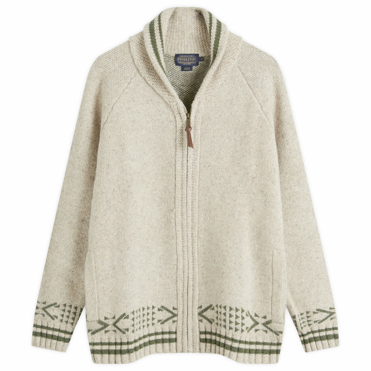 Pendleton Men's Salmon Falls Zip Cardigan in Oatmeal Pendleton