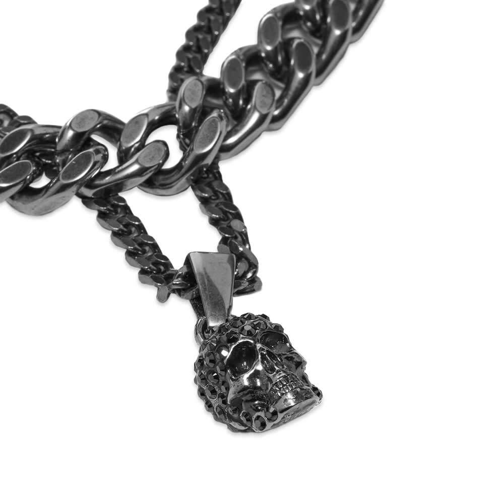 Alexander McQueen Men's Skull Bracelet in Silver/Greige Alexander McQueen