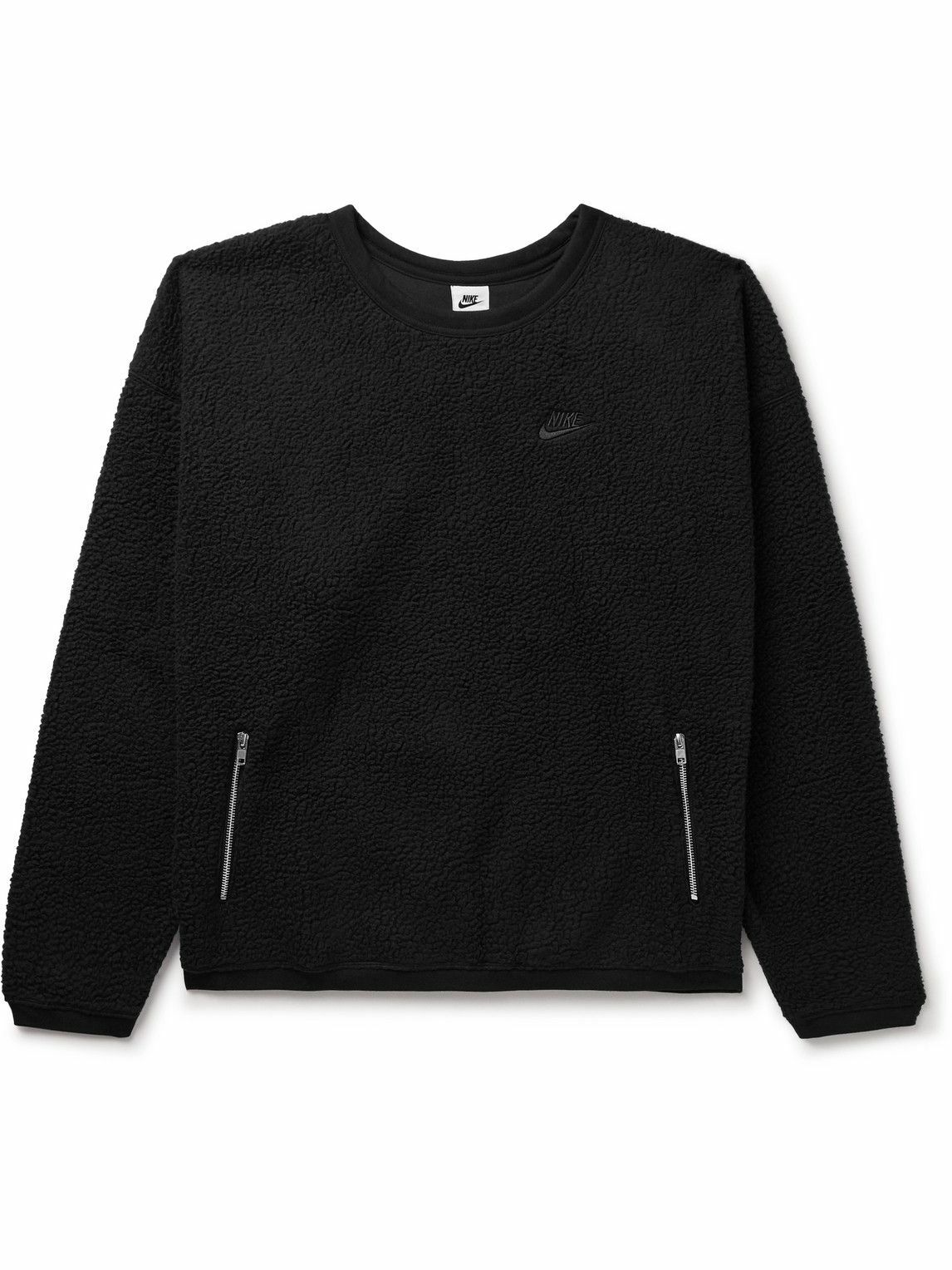 Nike - Club Logo-Embroidered Fleece Sweatshirt - Black Nike