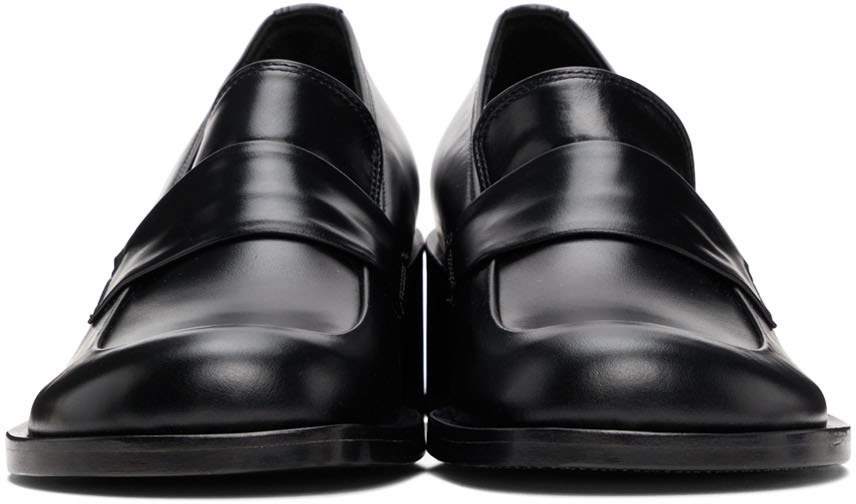 AMOMENTO Black Round Penny Loafer AMOMENTO