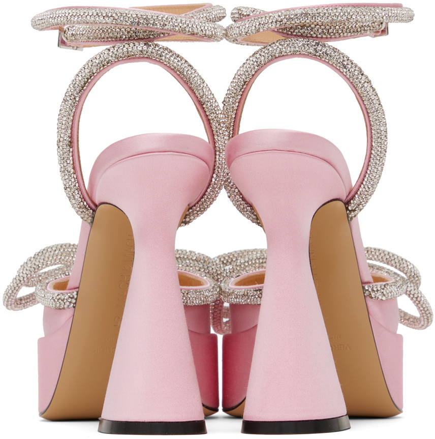 MACH & MACH Pink Double Bow 140 Platform Heels MACH & MACH