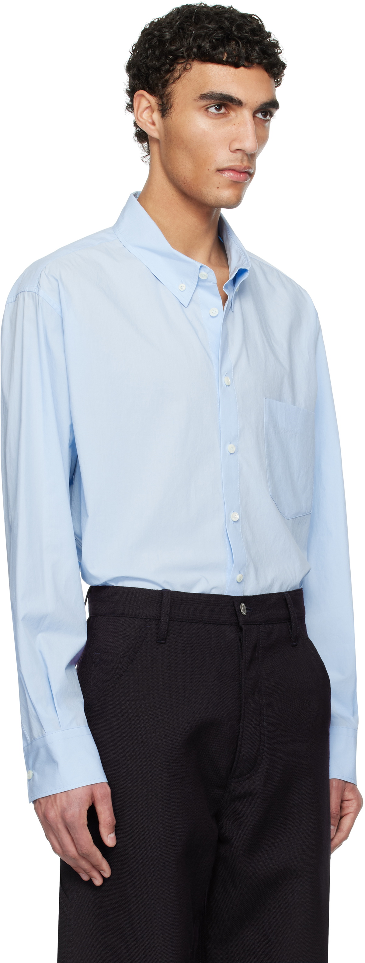 RECTO Blue Button Down Collar Classic Shirt Recto
