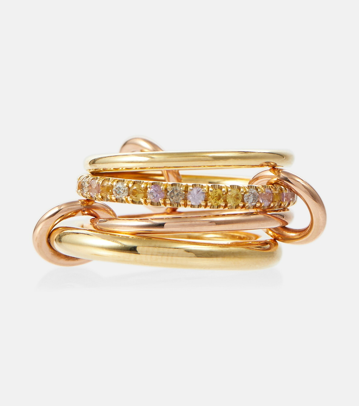 Spinelli Kilcollin - Nimbus 18kt gold and rose gold linked rings with ...