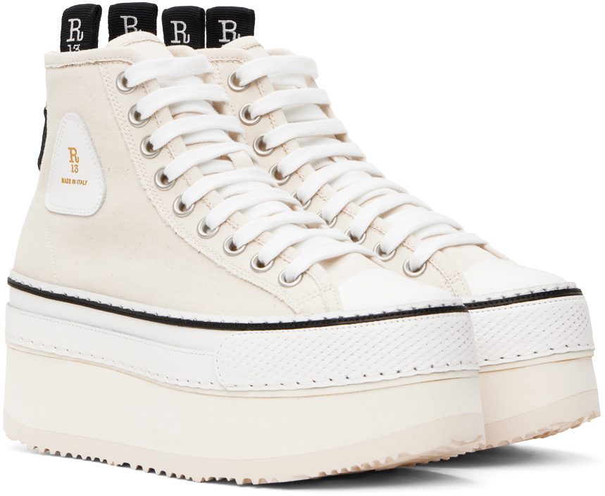 R13 Off-White Courtney Platform Sneakers R13