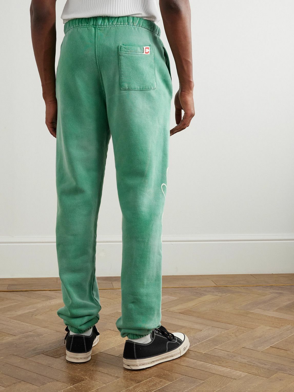Cherry Los Angeles - Tapered Logo-Print Cotton-Fleece Sweatpants ...