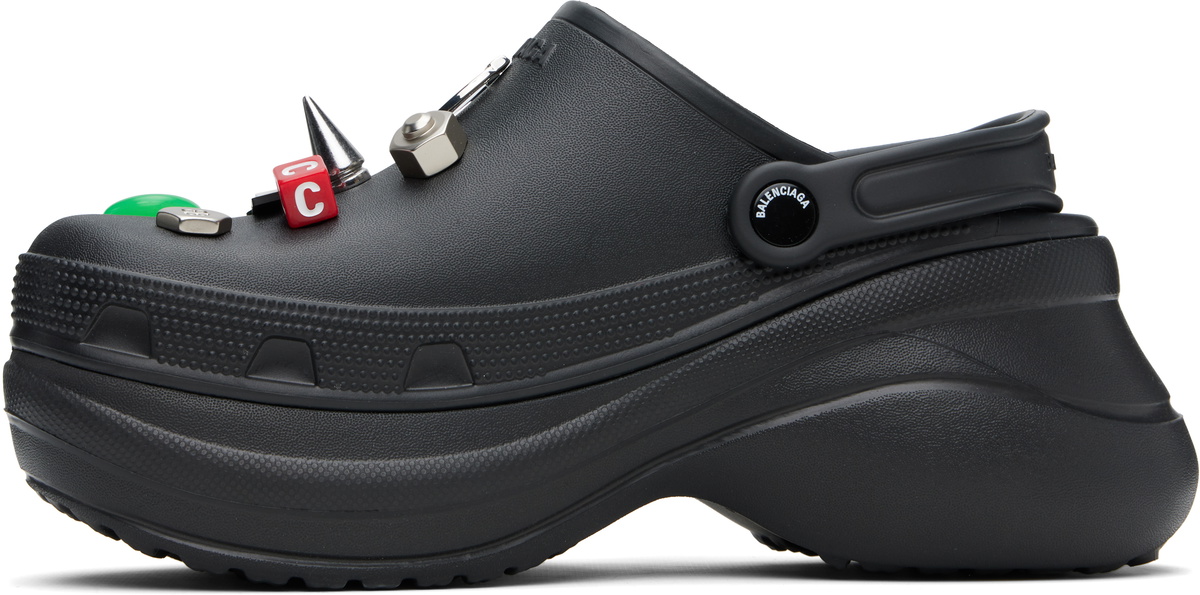 Balenciaga Black Crocs Edition Jibbitz Mules Balenciaga