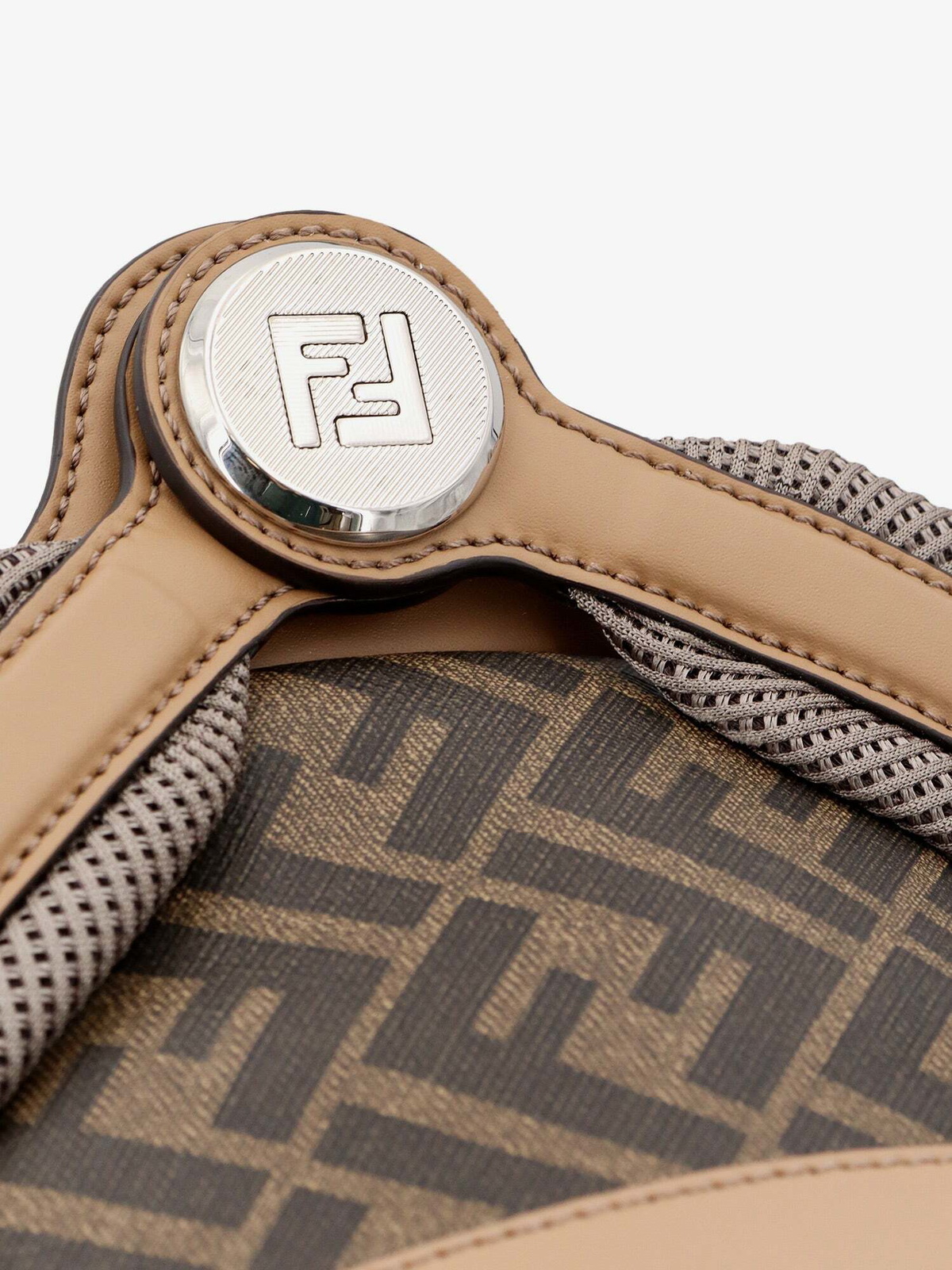 Fendi Fendi Chiodo Brown Mens Backpack Fendi