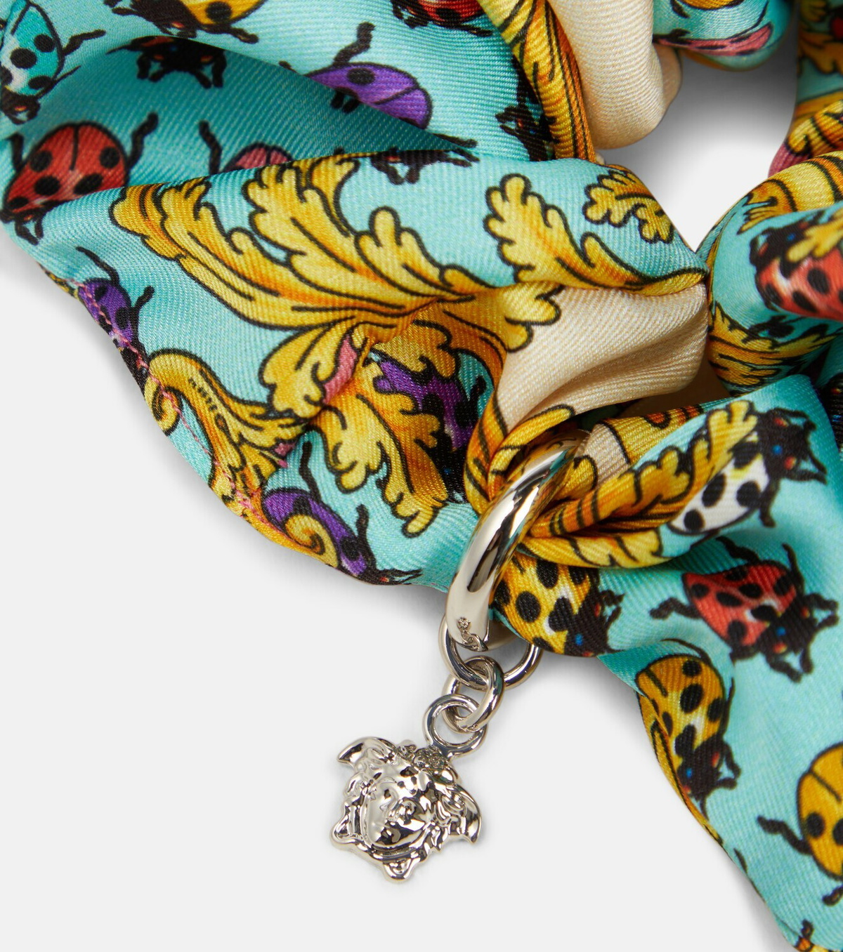 Versace Printed satin scrunchie Versace