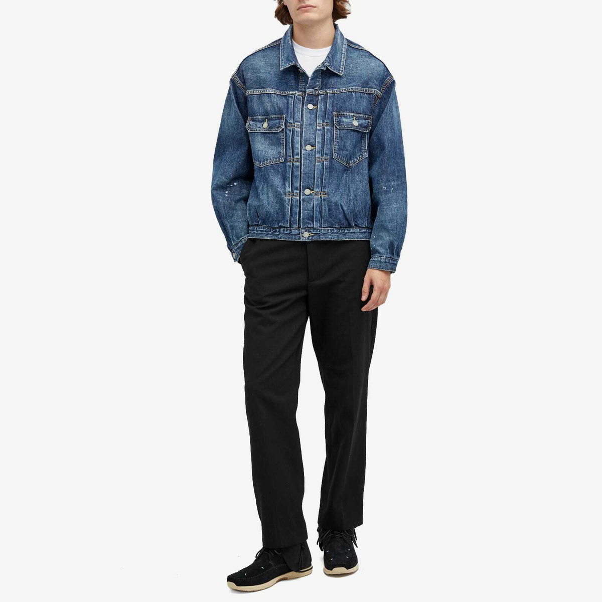 Visvim Men's 0XX DMGD-00 Denim Jacket in Blue Visvim