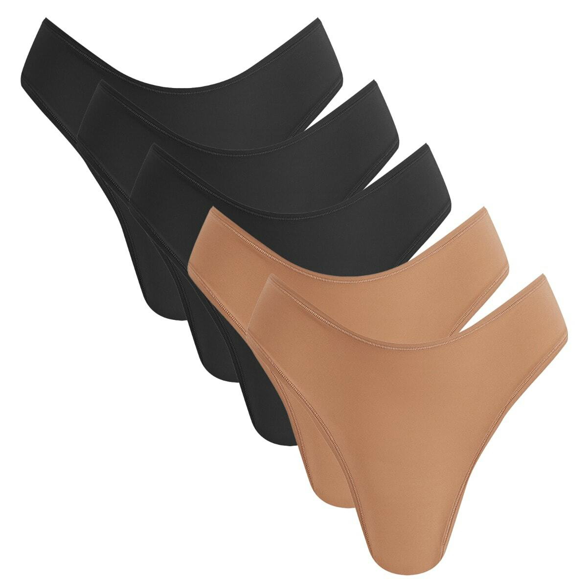 SKIMS Women's Fits Everybody Bundle Thong 5 Pack in Sienna + Onyx SKIMS