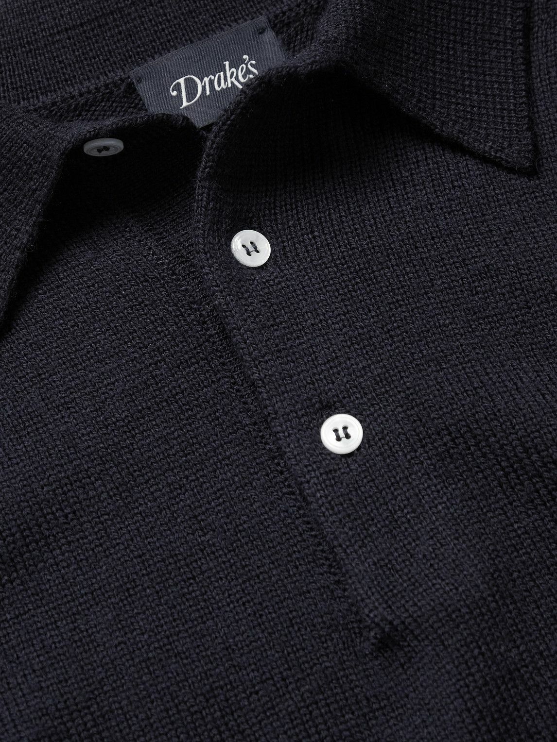 Drake's - Merino Wool Polo Shirt - Blue Drake's