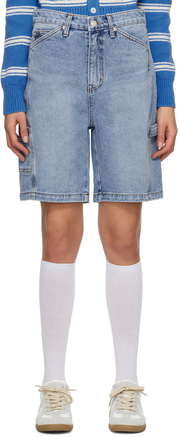 Dunst Blue Faded Denim Shorts