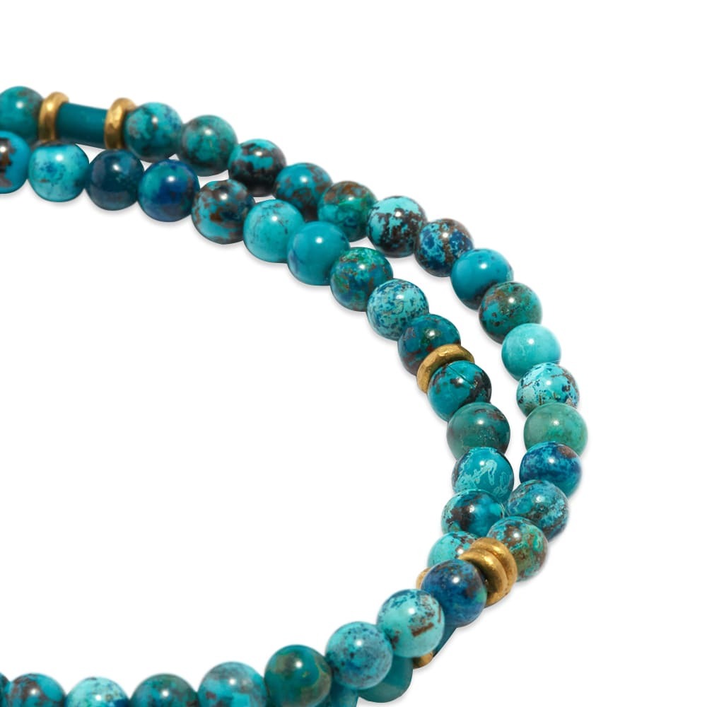 Mikia Men's Double-Wrap Beaded Bracelet in Chrysocolla Mikia