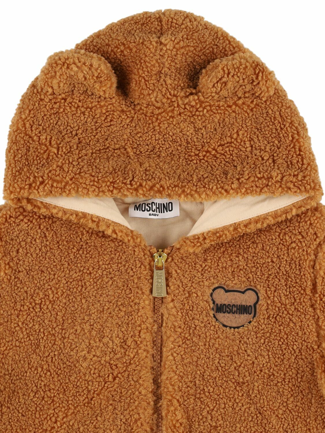 MOSCHINO Hooded Poly Teddy Jacket Moschino