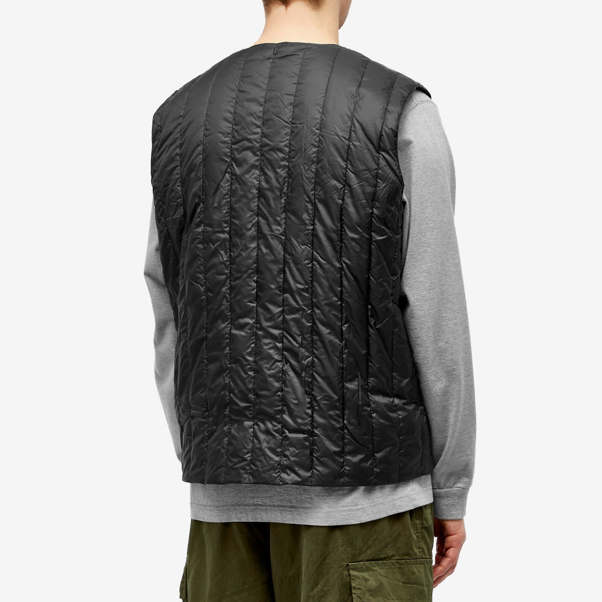 Taion Men's x Beams Lights Reversible Down Vest in Black/Purple Taion Extra