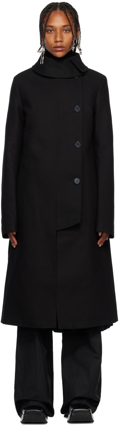 Raf Simons Black Straightb Coat Raf Simons