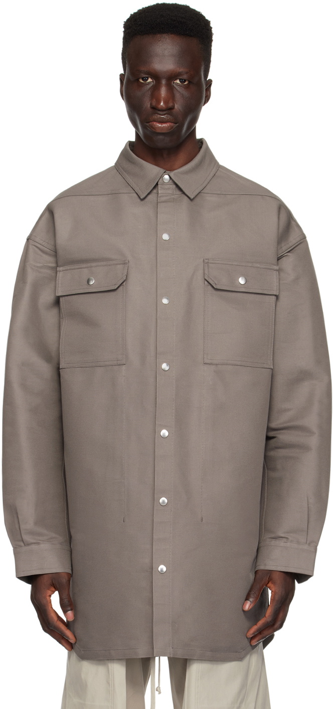 Rick Owens Gray Oversized Shirt Rick Owens