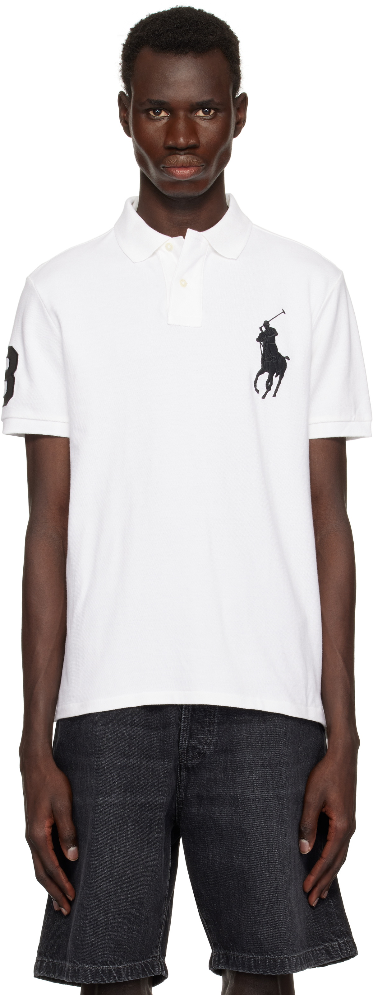 Polo Ralph Lauren White Custom Slim Fit Big Pony Mesh Polo Polo Ralph ...