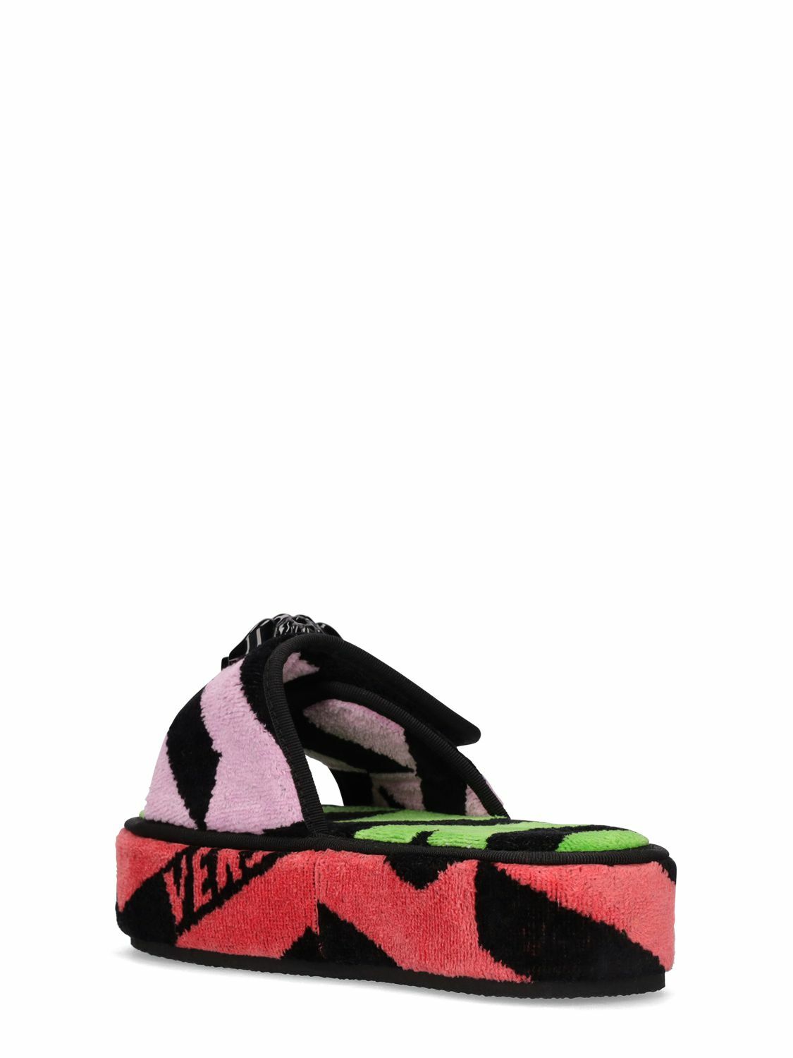 VERSACE - La Greca Jacquard Cotton Slippers Versace