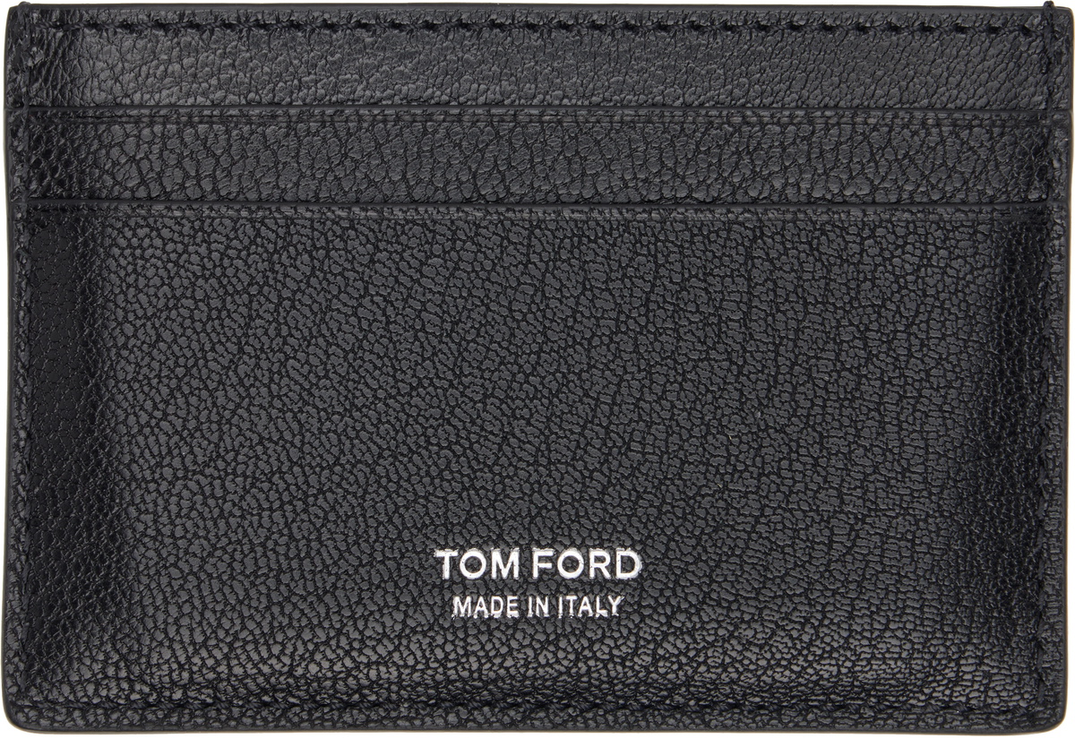 TOM FORD Black Elongated T Line Classic Card Holder TOM FORD