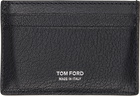 TOM FORD Black Elongated T Line Classic Card Holder TOM FORD