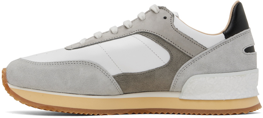 Spalwart White & Gray Dash Low Sneakers Spalwart