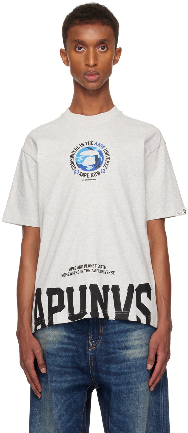 AAPE by A Bathing Ape Gray Moonface T-shirt AAPE by A Bathing Ape
